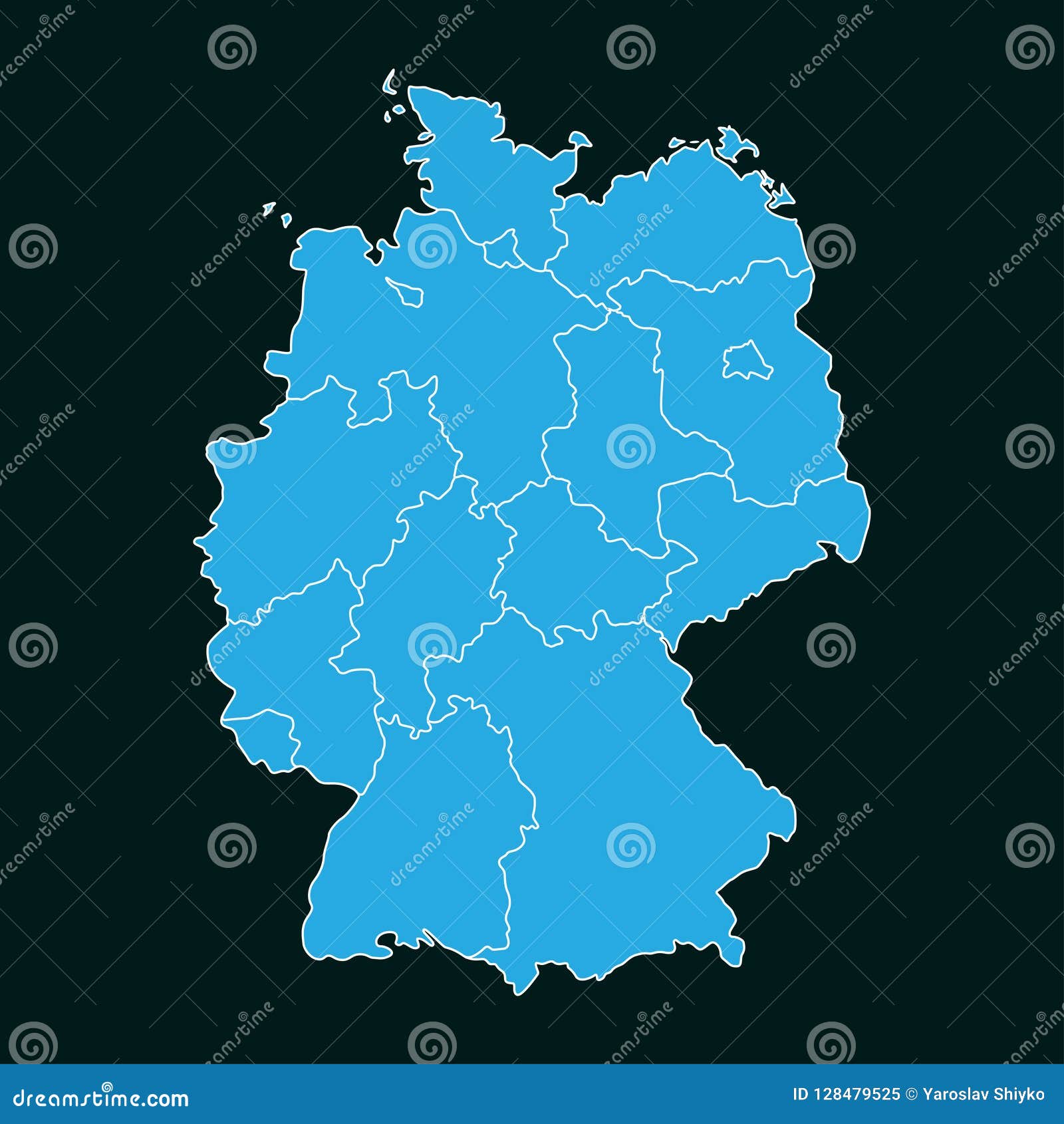 Concept Map of Germany on Dark Background Stock Vector - Illustration ...