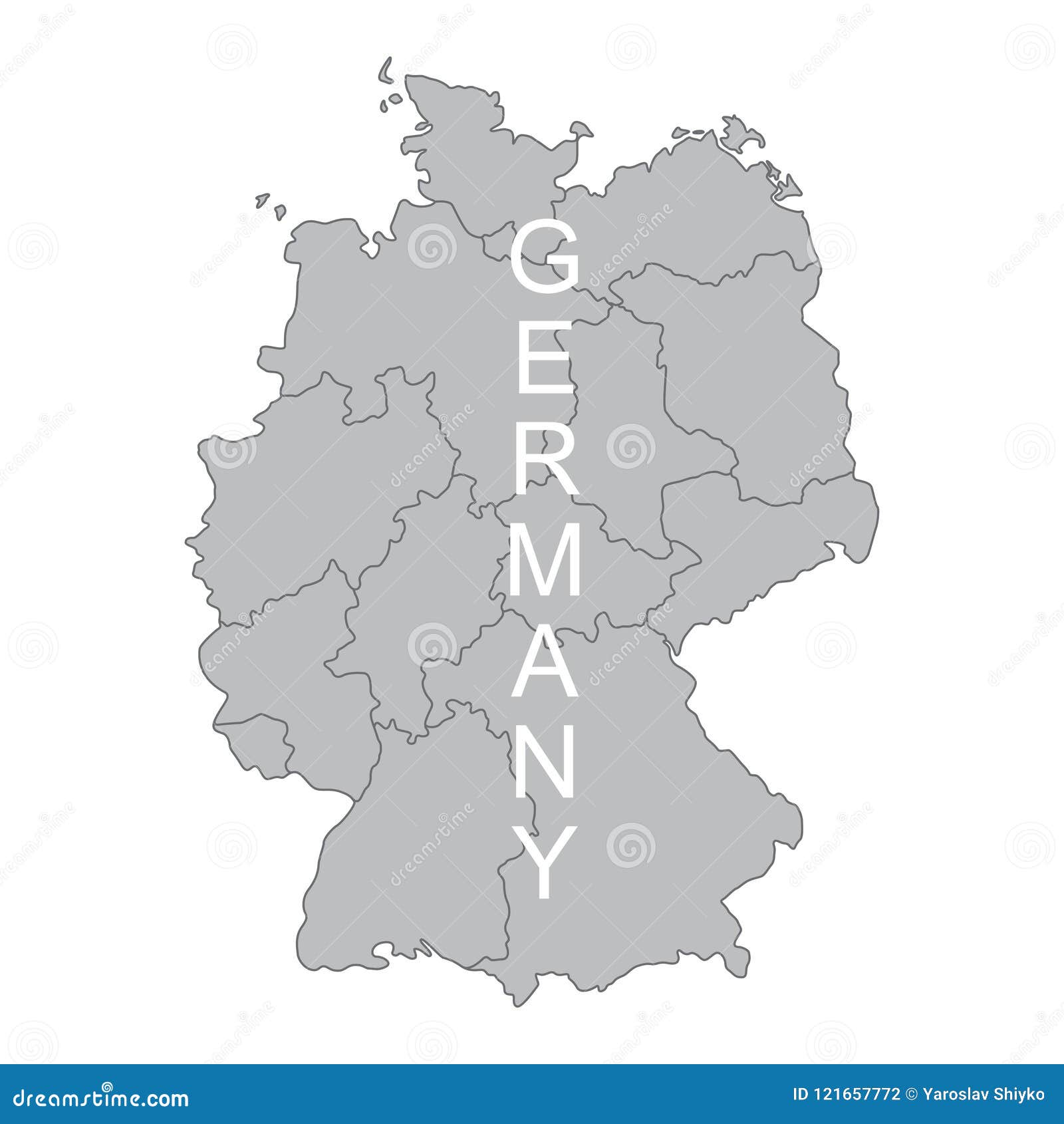 Concept Map of Germany on White Background, Vector Illustration Stock ...