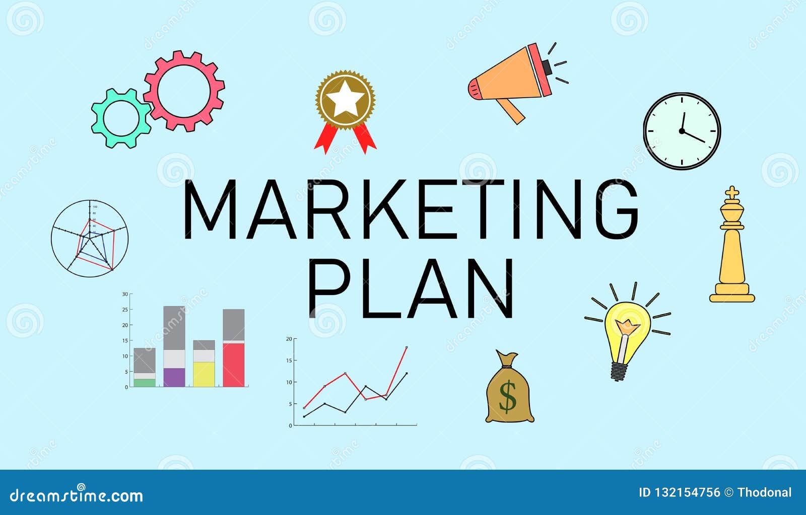 Concept of marketing plan stock illustration. Illustration of branding ...