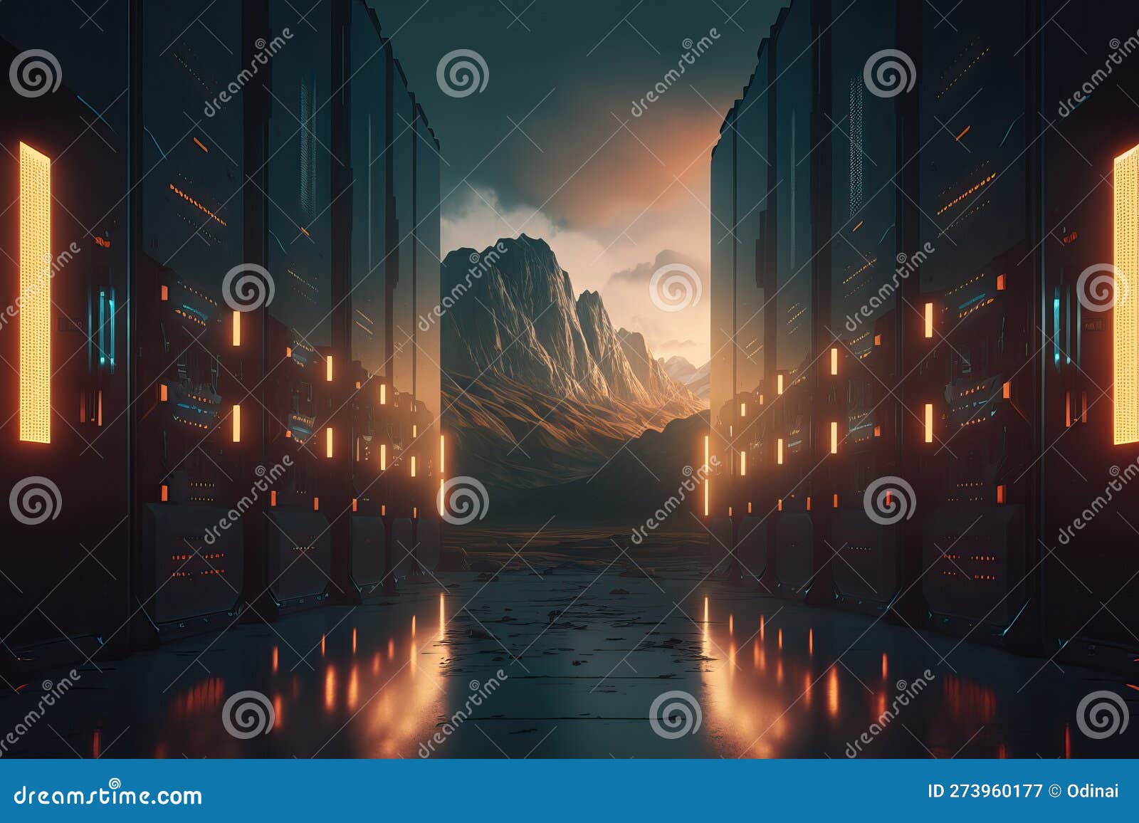 Massive Hidden Data Center - AI Generated Stock Illustration ...