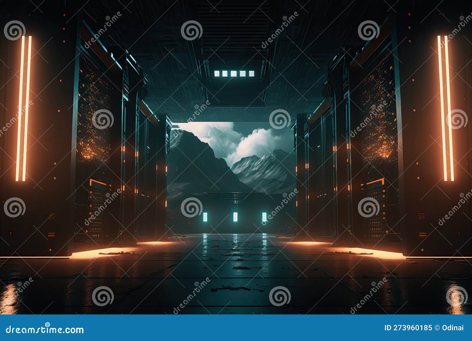Massive Hidden Data Center - AI Generated Stock Illustration ...