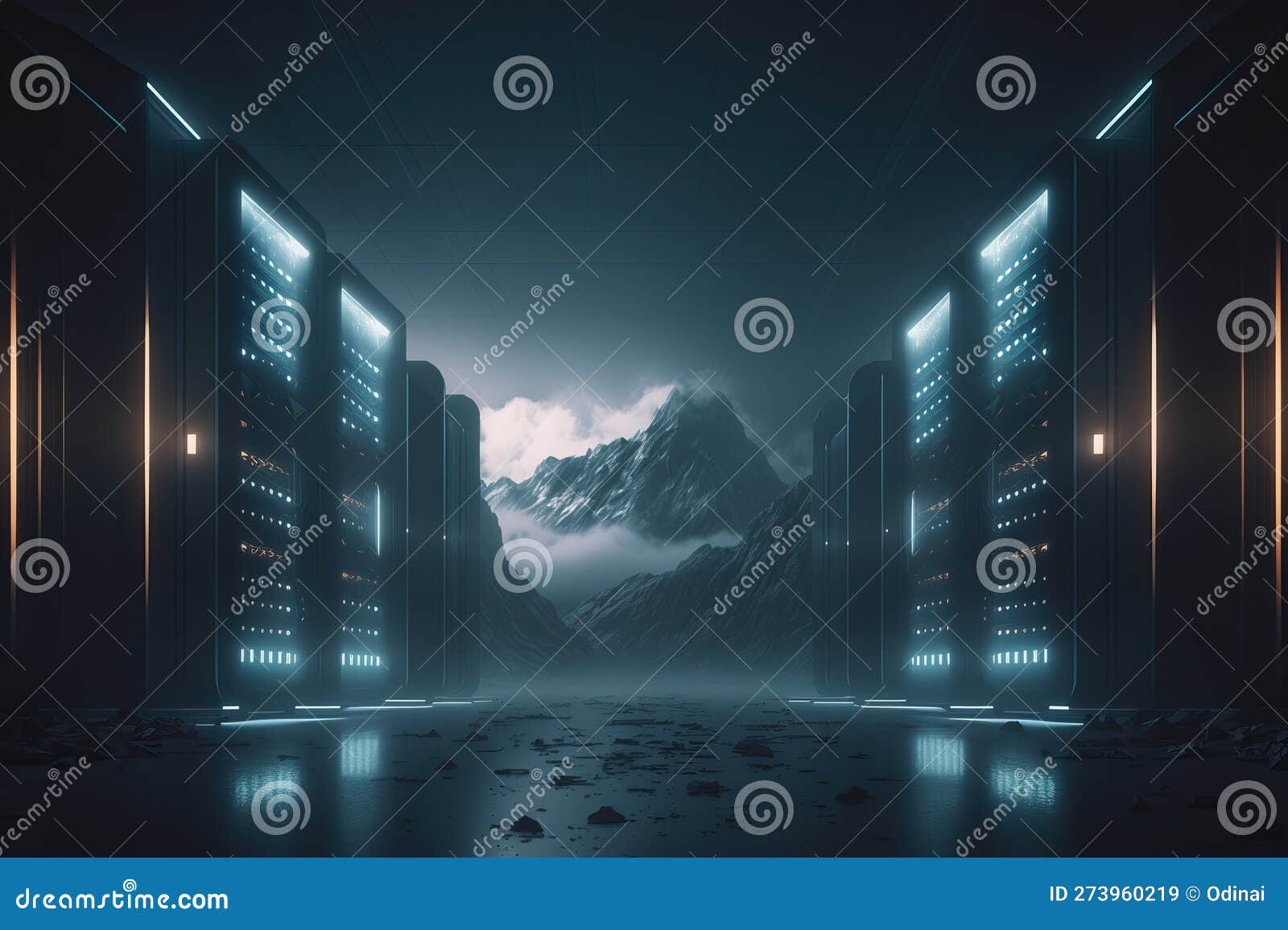 Massive Hidden Data Center - AI Generated Stock Illustration ...