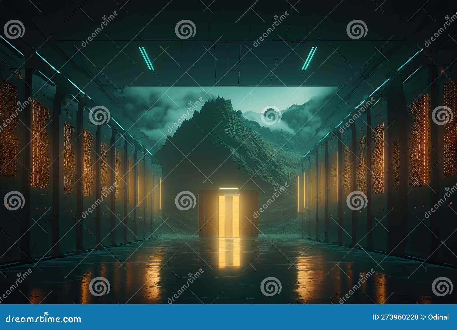 Massive Hidden Data Center - AI Generated Stock Illustration ...