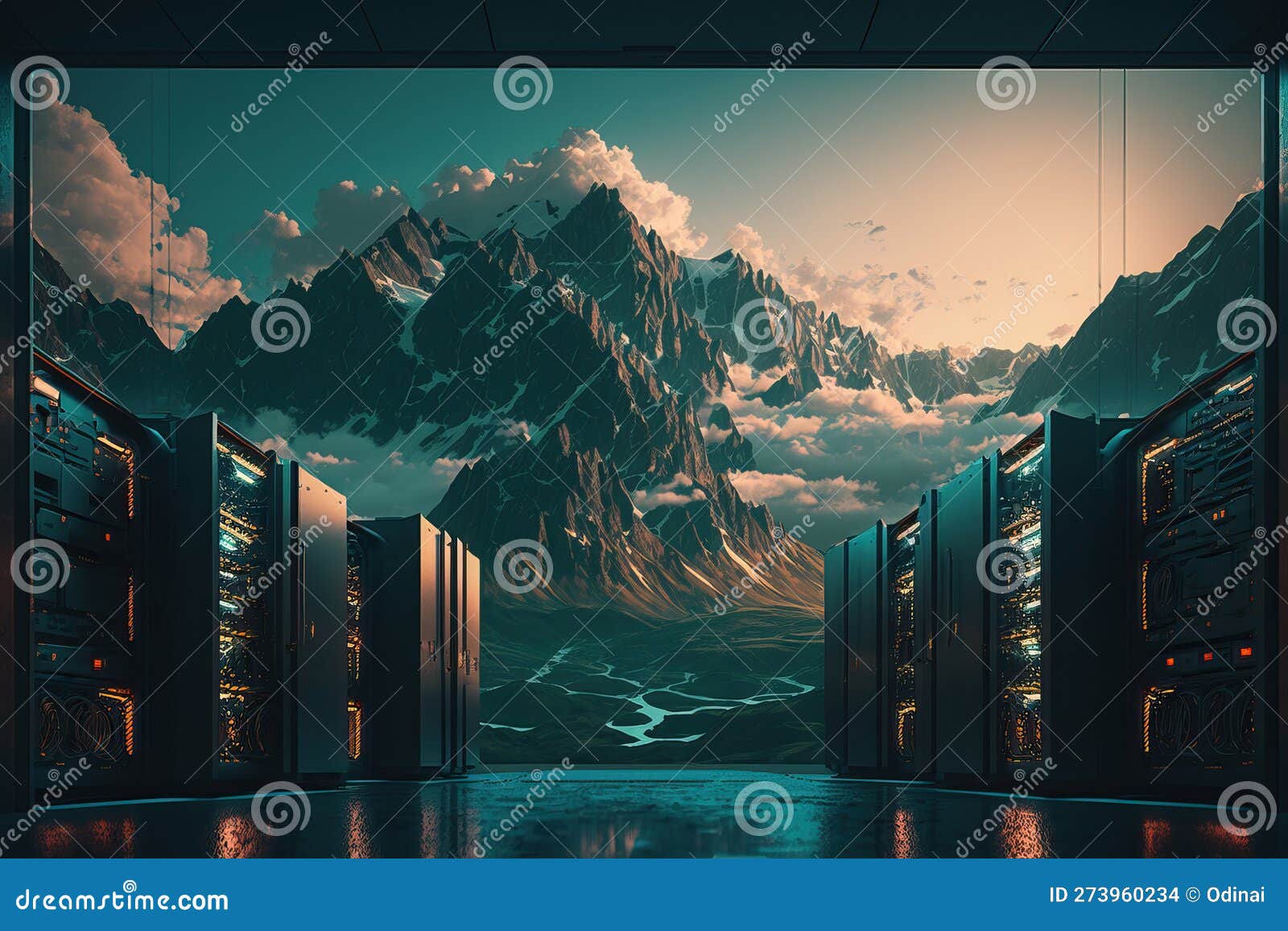 Massive Hidden Data Center - AI Generated Stock Illustration ...