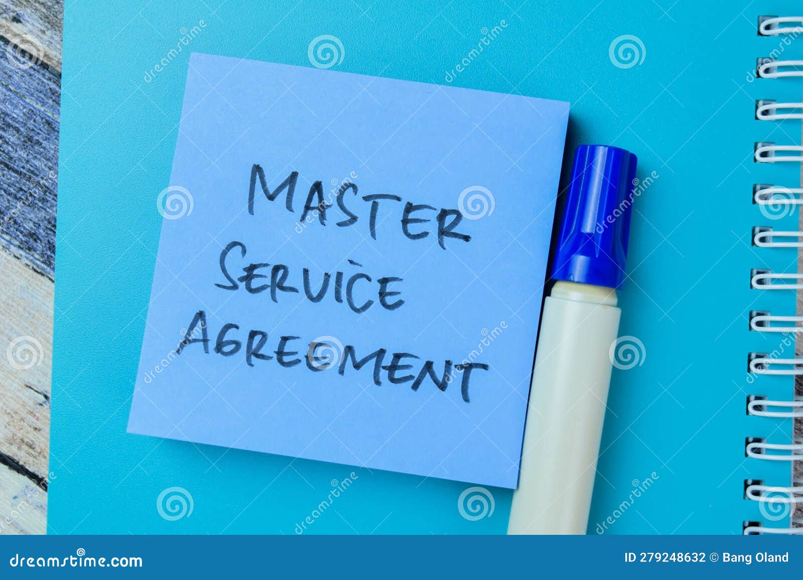 Concept of Master Service Agreement Write on Sticky Notes Isolated on ...