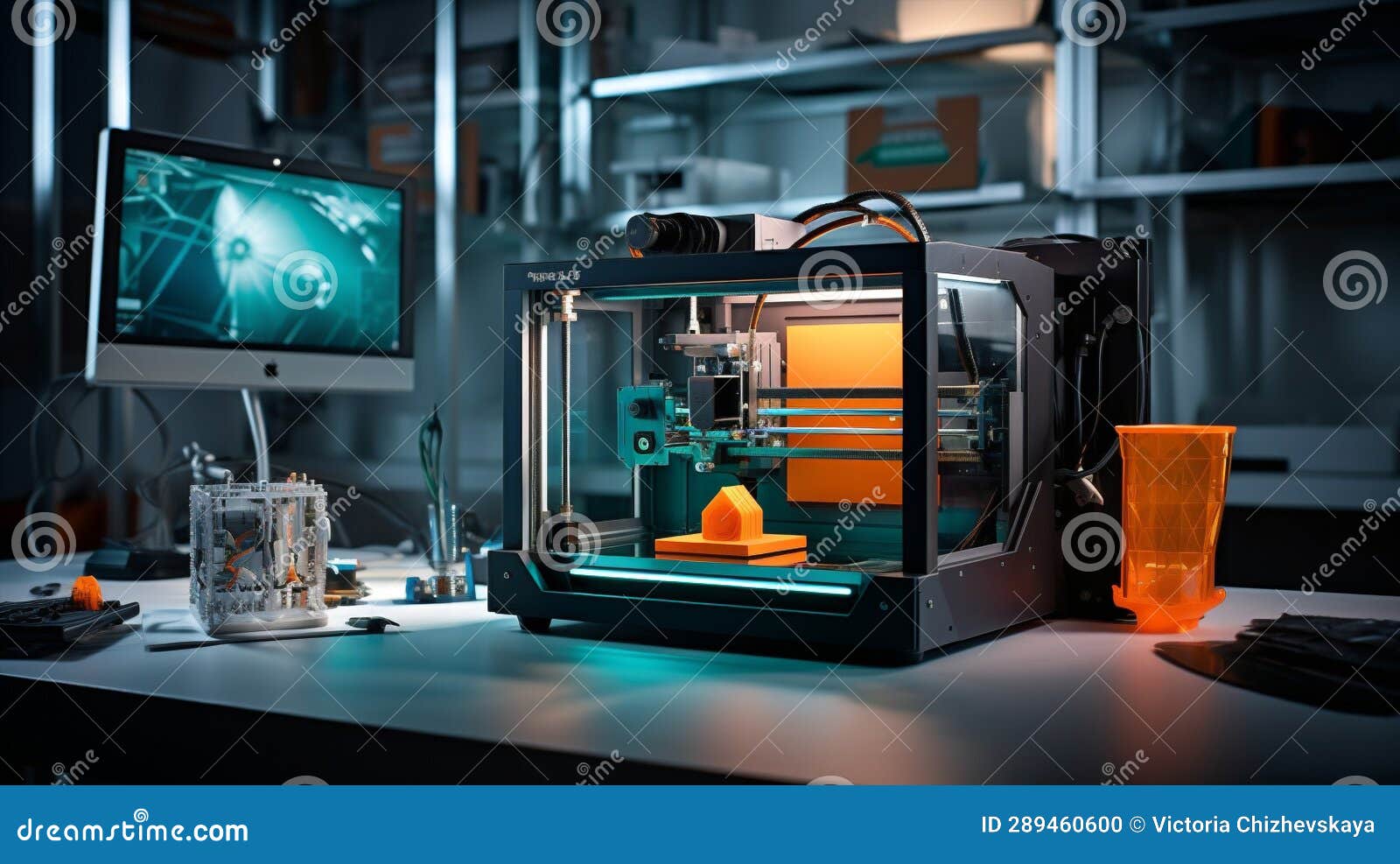 Concept Model Design Engineering Plastic 3d Printer Technology Three ...