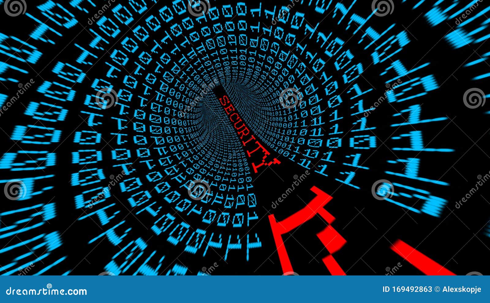 Matrix Tunnel Security Concept Stock Illustration - Illustration of ...