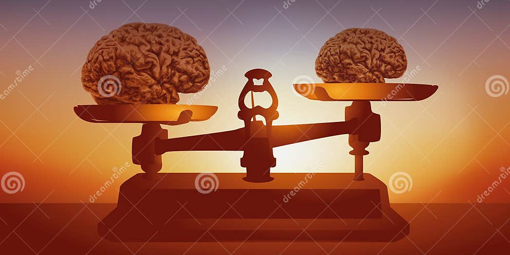 Concept of Measuring Intelligence with Two Brains on a Weighing Scale ...