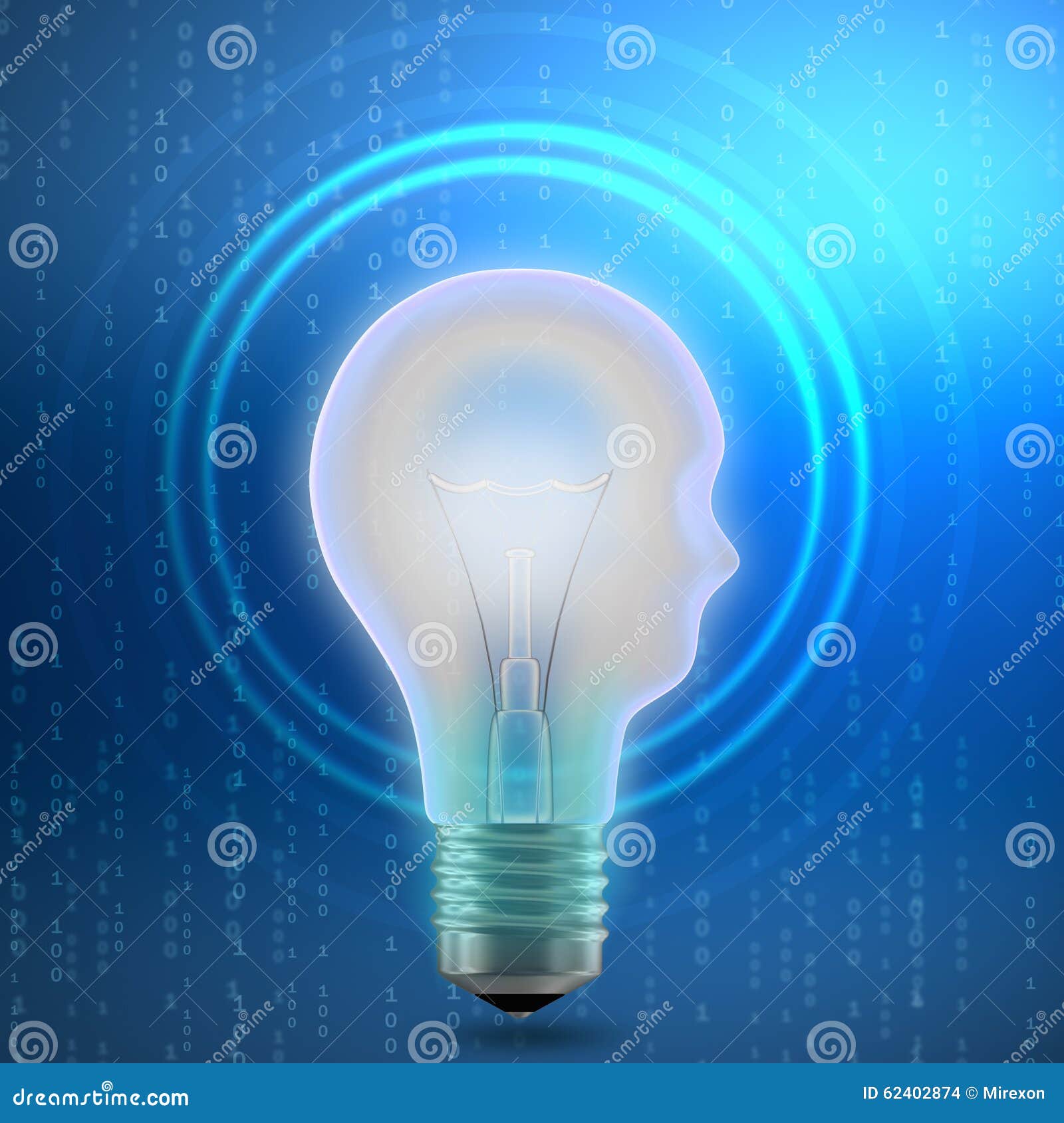 Concept of Mechanism Light Bulb Head Man Stock Illustration ...