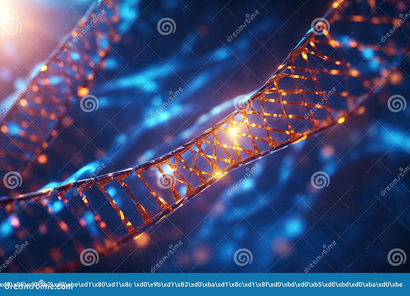 Concept Medical Blue Banner with Sun Light Code of Dna. Ai Generative ...