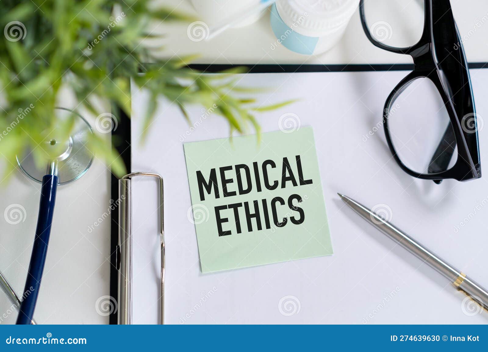 Concept of Medical Ethics Write on Sticky Notes Isolated on White Table ...