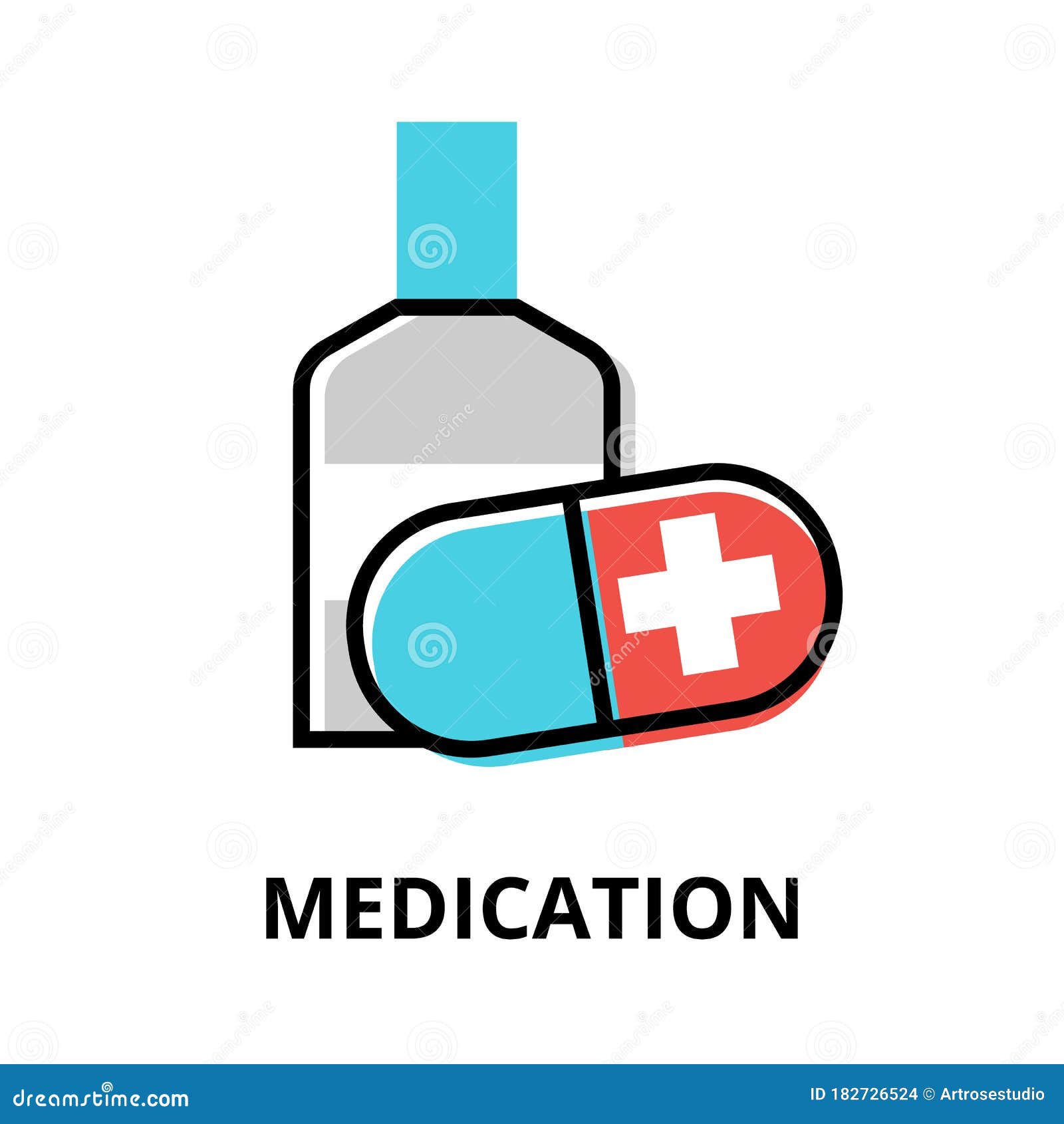 Concept of Medication Icon, Modern Flat Editable Line Design Vector ... Concept of Medication Icon, Modern Flat Editable Line Design Vector ...