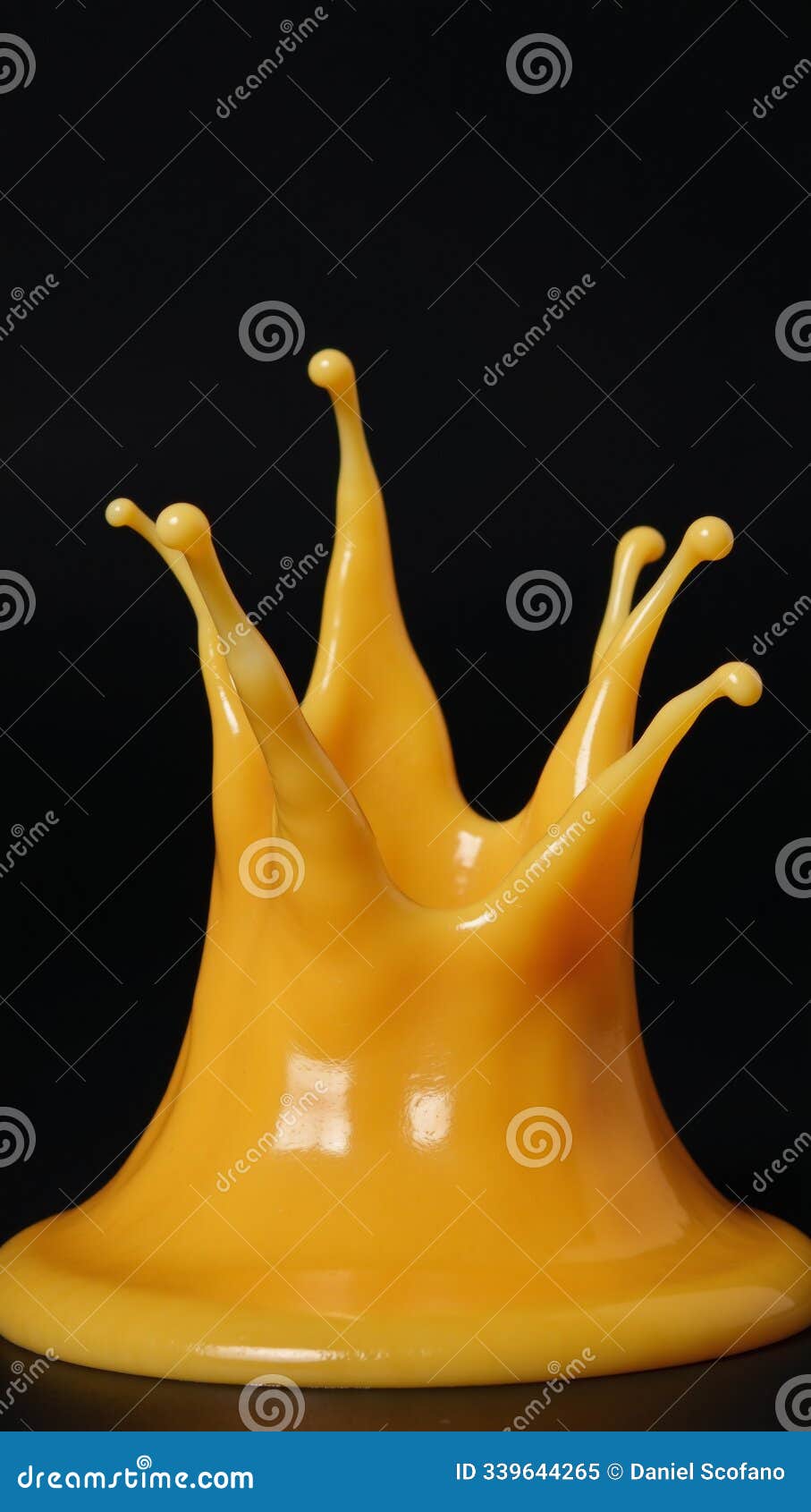 Melted Cheese Forming A Crown On Dark Backdrop Royalty-Free Stock Photo ...