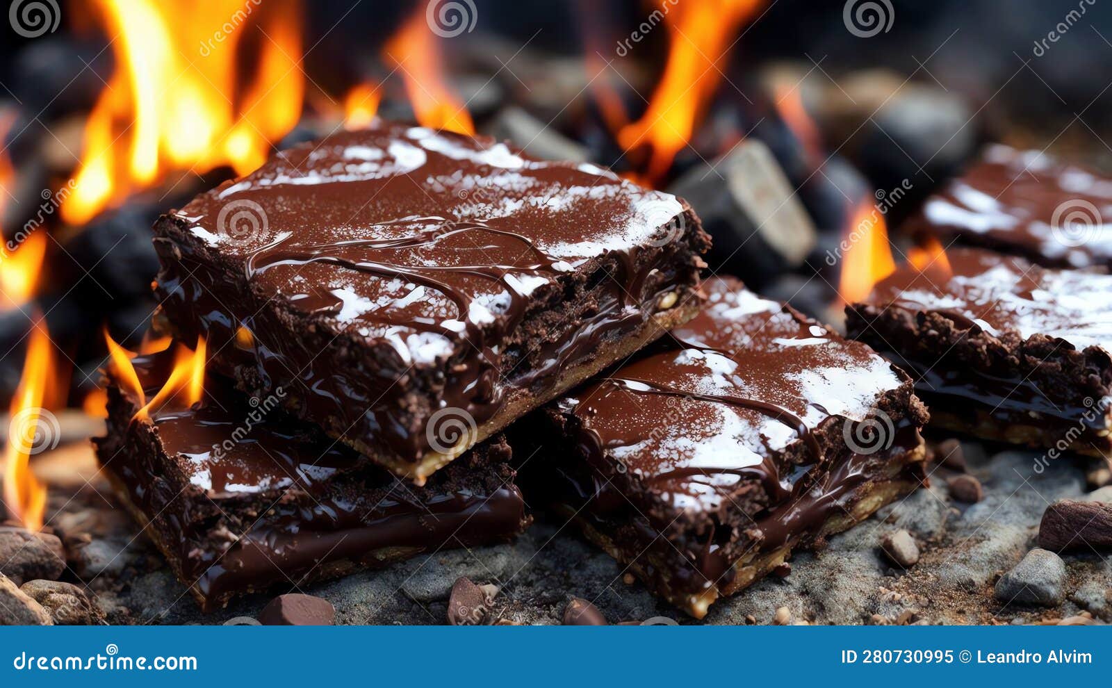 Melting Chocolate by the Fire.AI Generated Stock Illustration ...