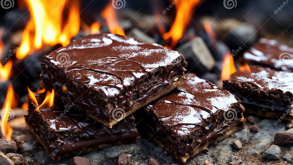 Melting Chocolate by the Fire.AI Generated Stock Illustration ...