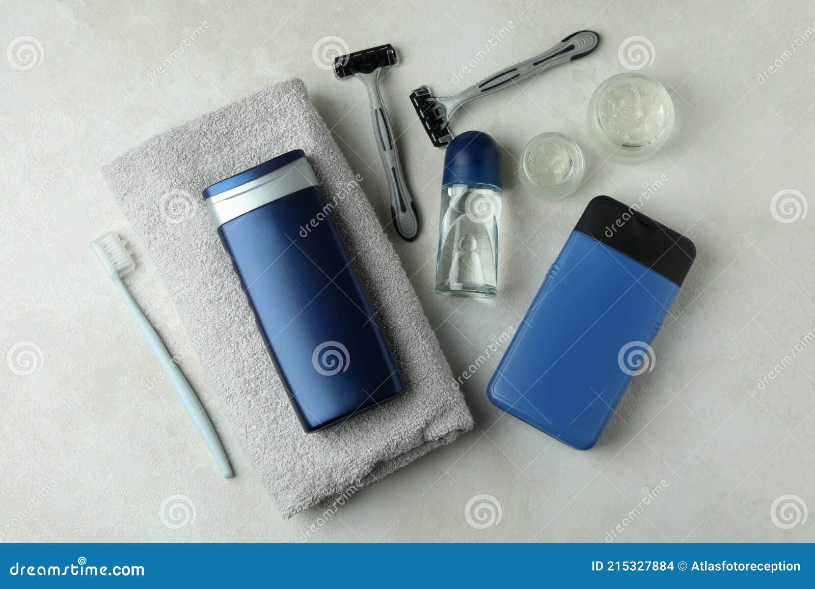 Concept of Men`s Hygiene Tools on White Textured Table Stock Photo ...