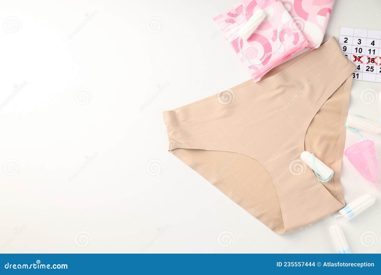Concept of Menstruation Period on White Background Stock Photo - Image ...