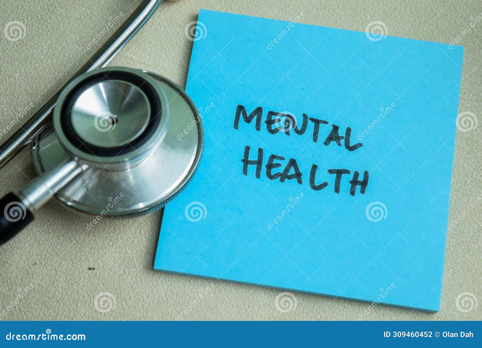 Concept of Mental Health Write on Sticky Notes with Stethoscope ...