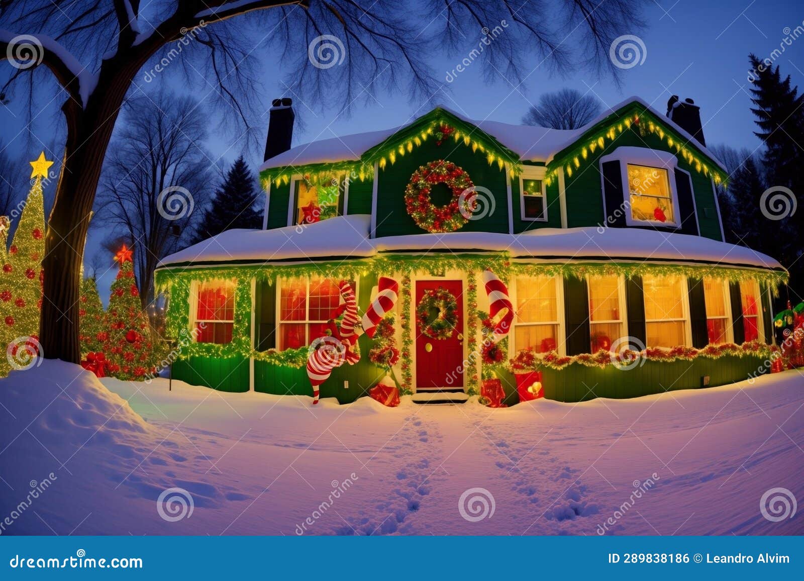 Merry Mayhem Festive Grinch Themed Decorations.AI Generated Stock ...