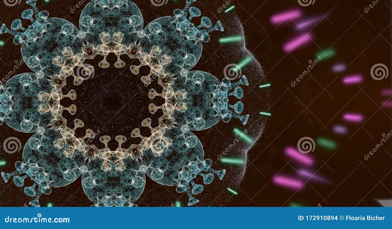 Microbiome Inside a Human Body in a Protecting Shining Shell. Stock ...