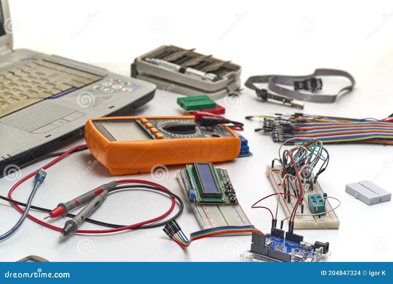 The Concept of a Microprocessor Device Assembled on a Breadboard Stock ...