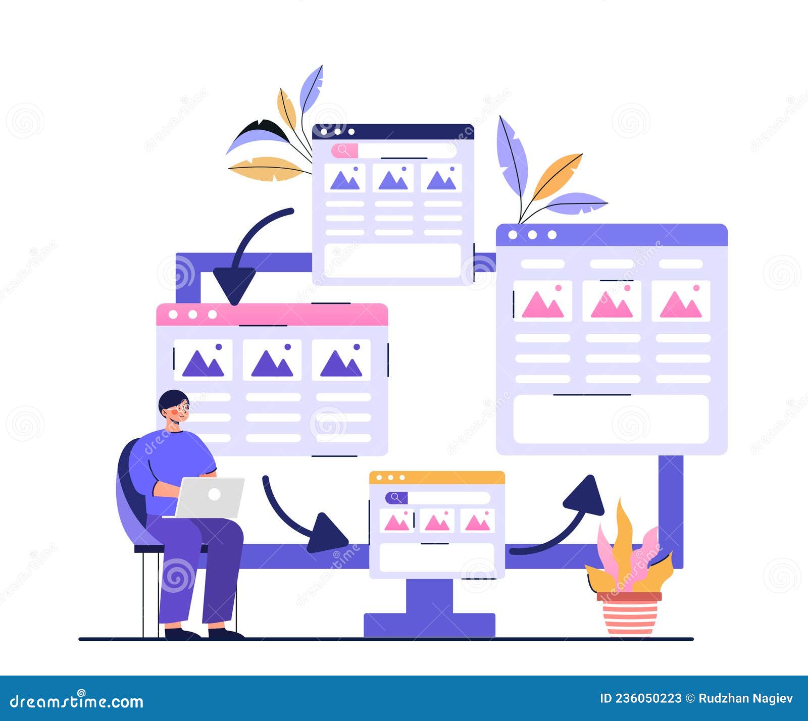 Concept of microsites stock vector. Illustration of development - 236050223