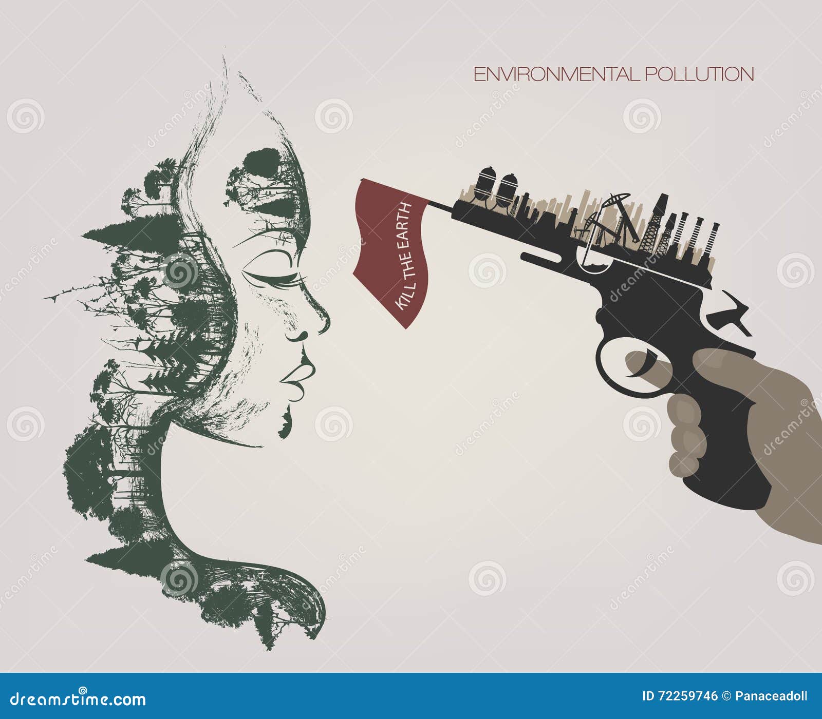 Concept Milieuvervuiling Door Fabrieken Tegen Aard Stock Illustratie ...