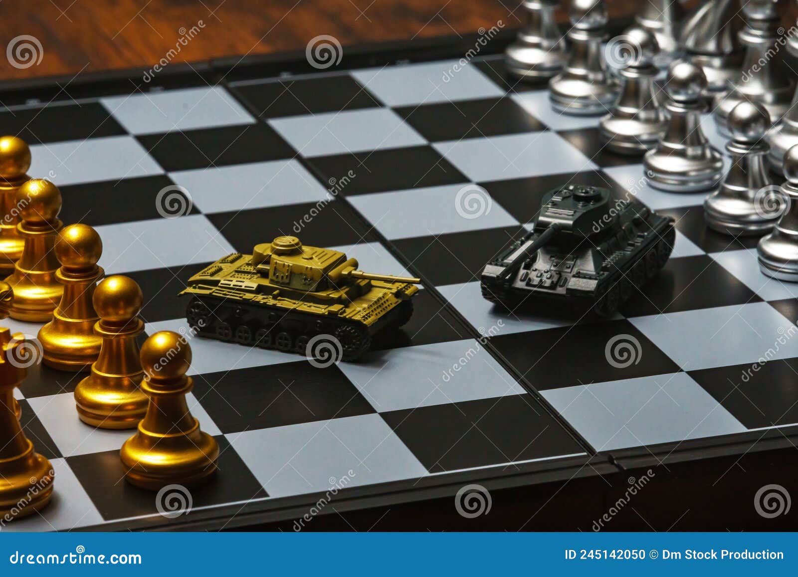 Toy Tanks On A Chessboard. Stock Photo | CartoonDealer.com #245210364