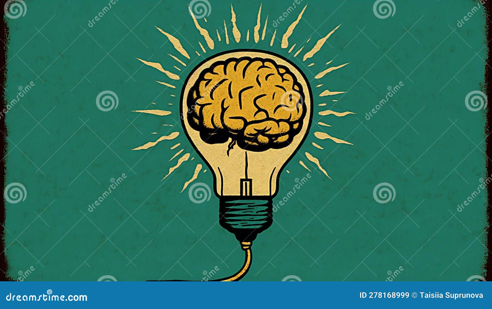 The Concept of the Mind in the Form of a Light Bulb Stock Illustration ...
