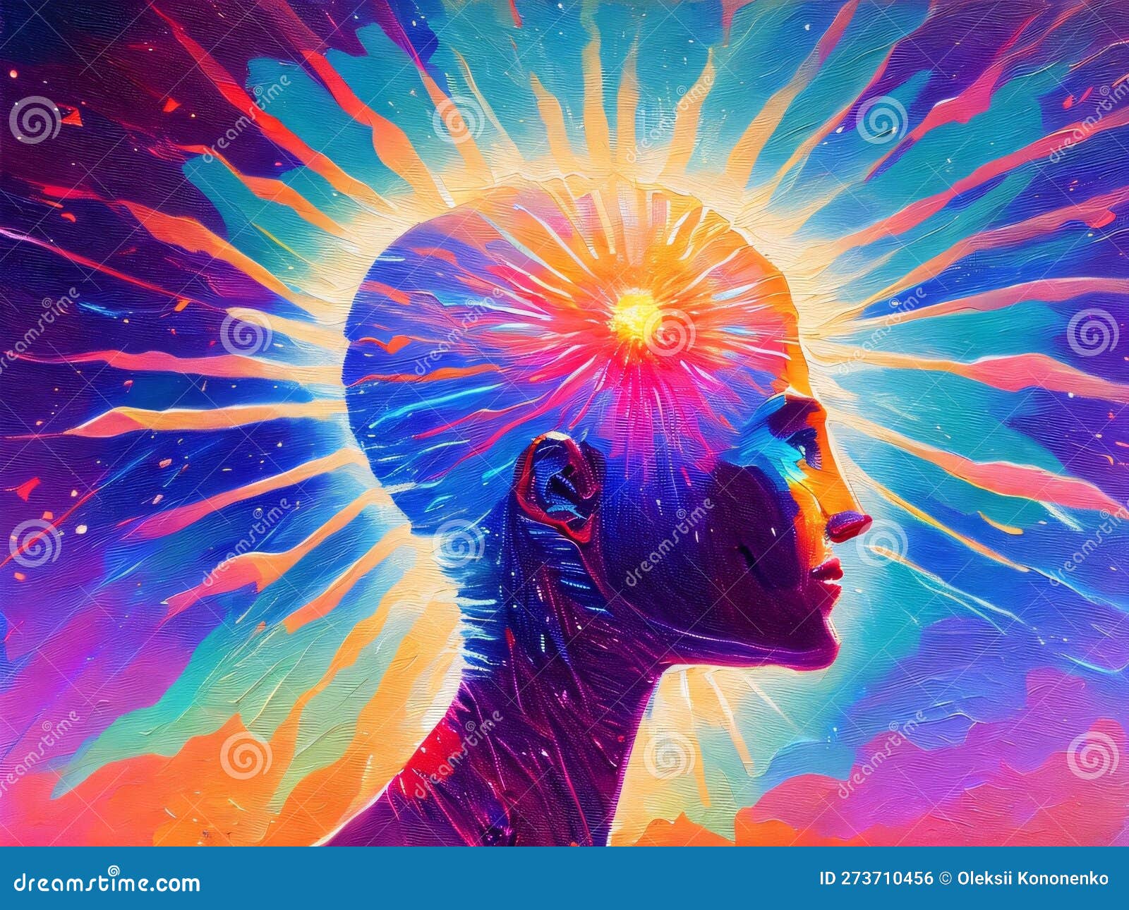 Concept of Mindfulness and Mental Activity. Human Face and Elements ...