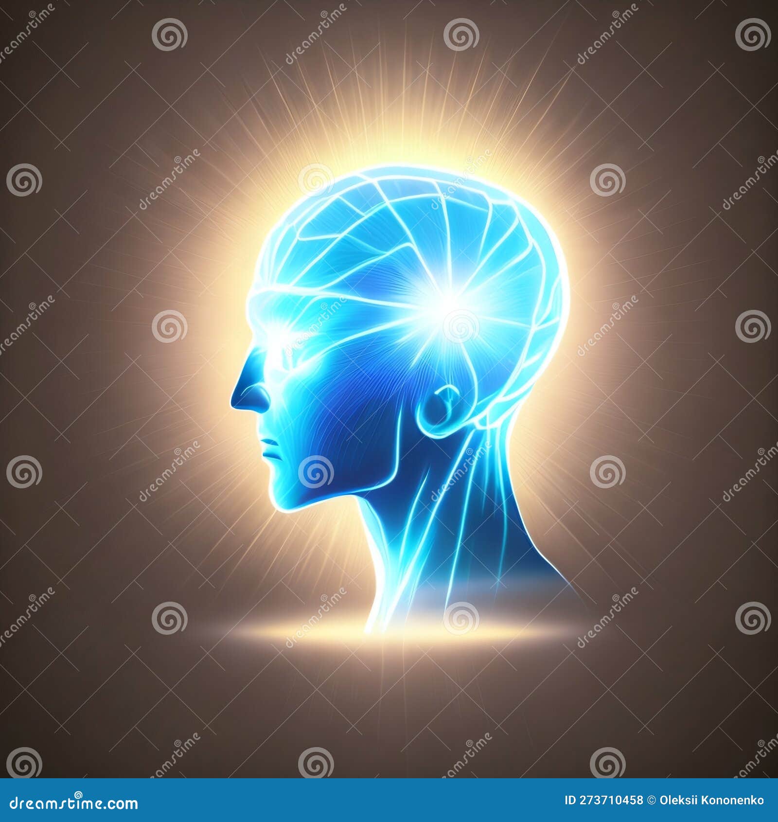 Concept of Mindfulness and Mental Activity. Human Face and Elements ...