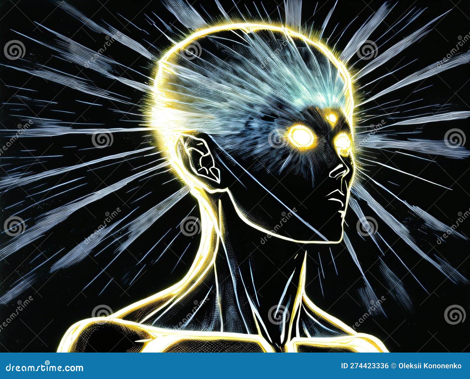 Concept of Mindfulness and Mental Activity. Human Face and Elements ...