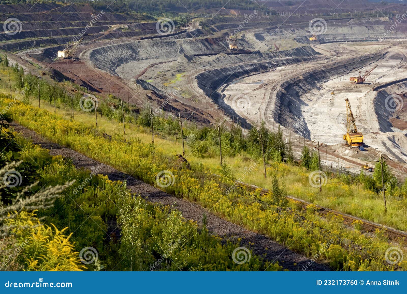 Concept of Mineral Development - Open-pit Mining of Iron Ore. Stock ...