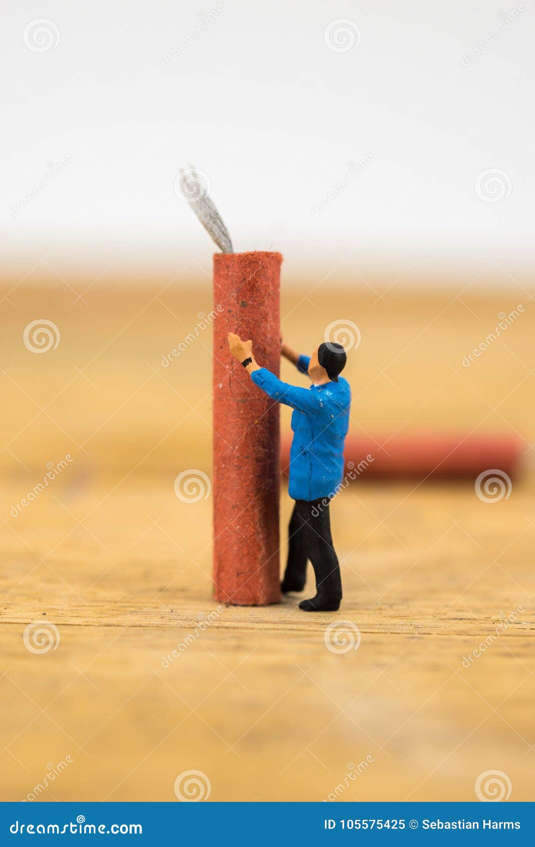 Concept Miniature People Working on Firecracker Stock Image - Image of ...