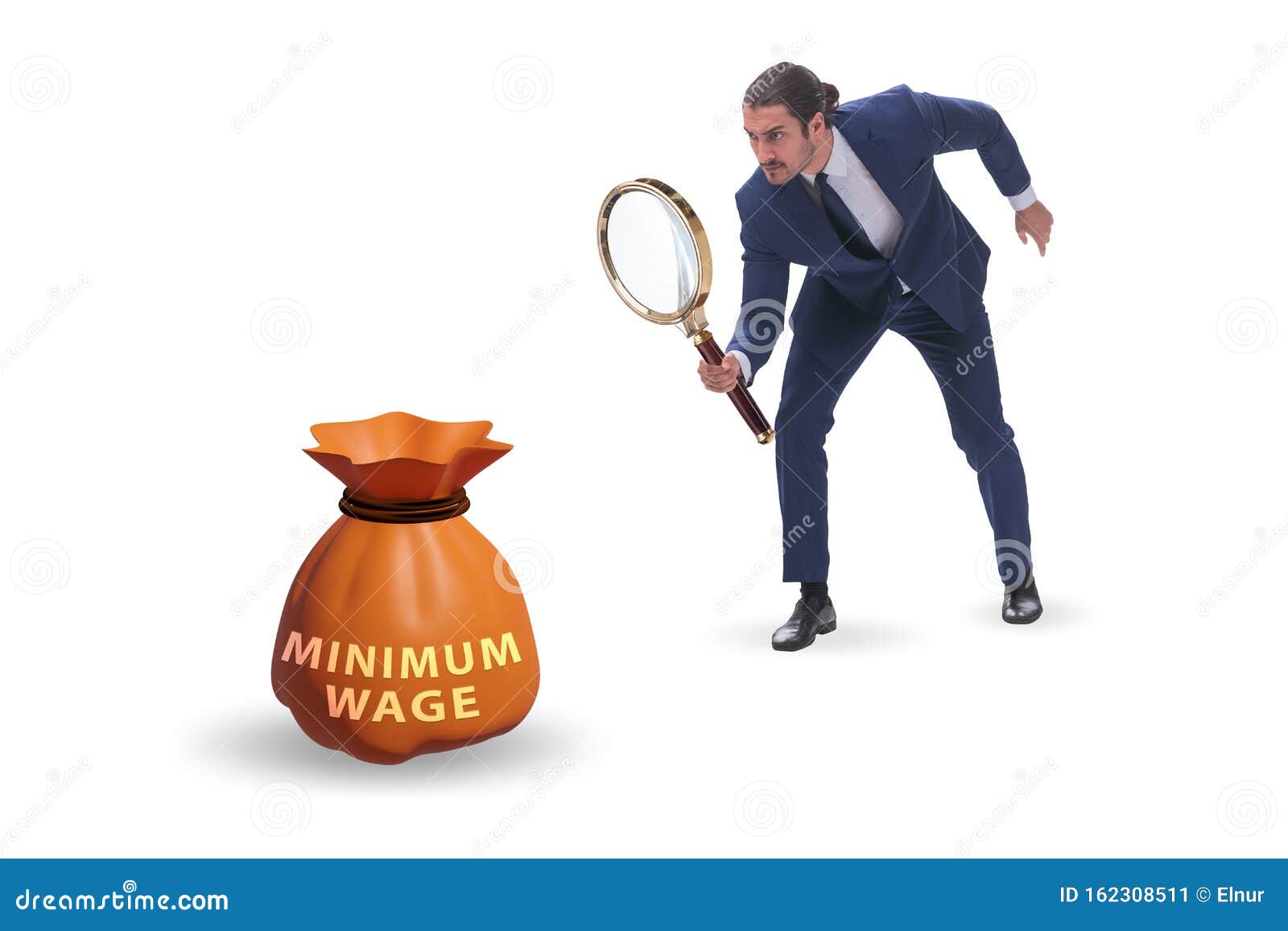 Concept of Minimum Wage with Businessman Stock Image - Image of hourly ...