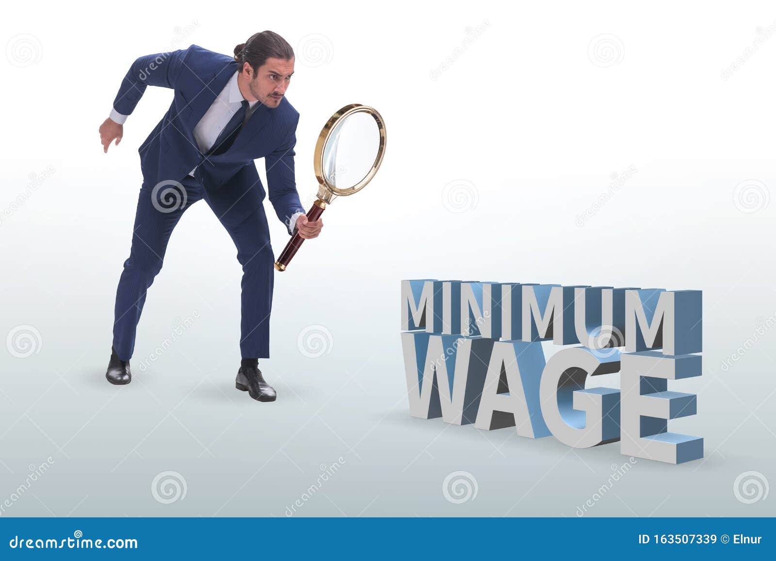 Concept of Minimum Wage with Businessman Stock Image - Image of ...
