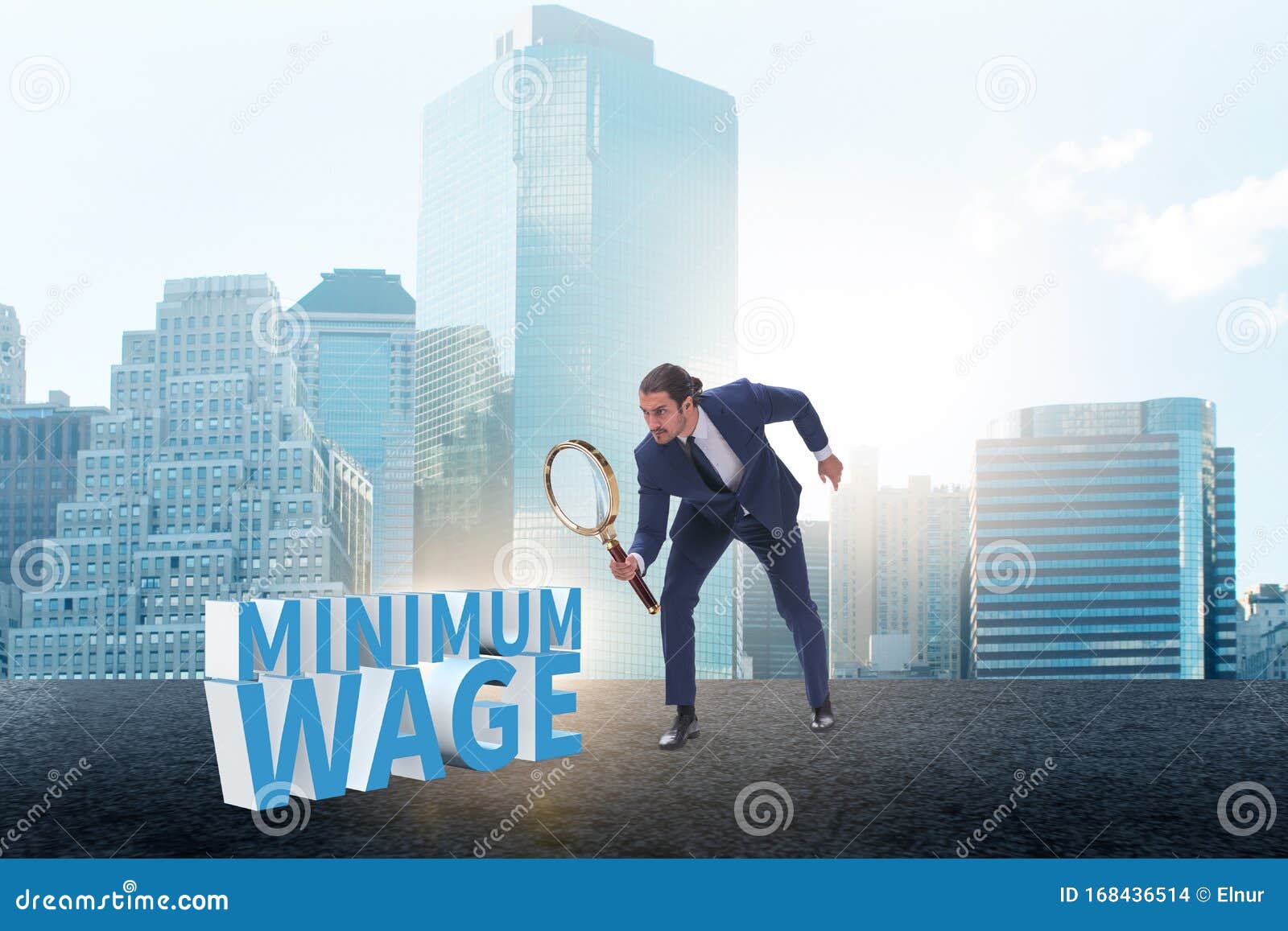 Concept of Minimum Wage with Businessman Stock Photo - Image of poverty ...