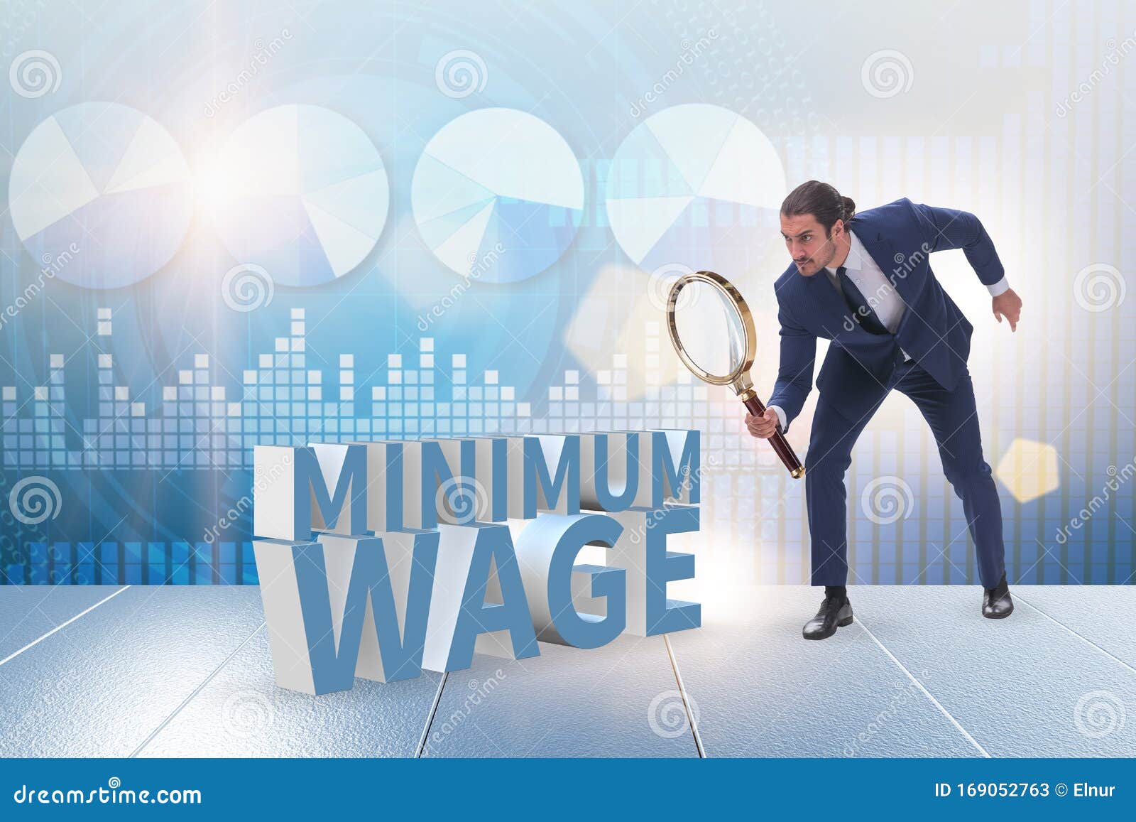 Concept of Minimum Wage with Businessman Stock Image - Image of minimum ...