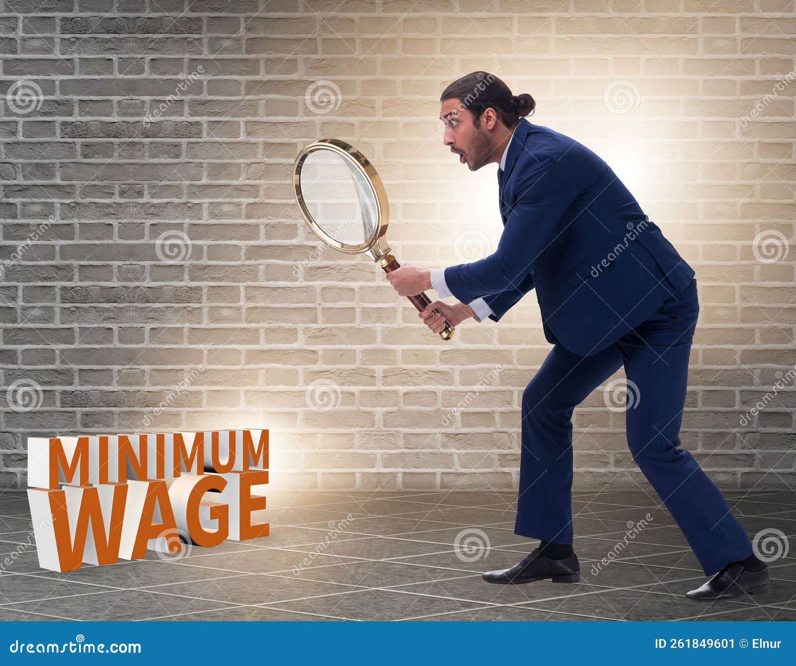 Concept of Minimum Wage with Businessman Stock Image - Image of ...