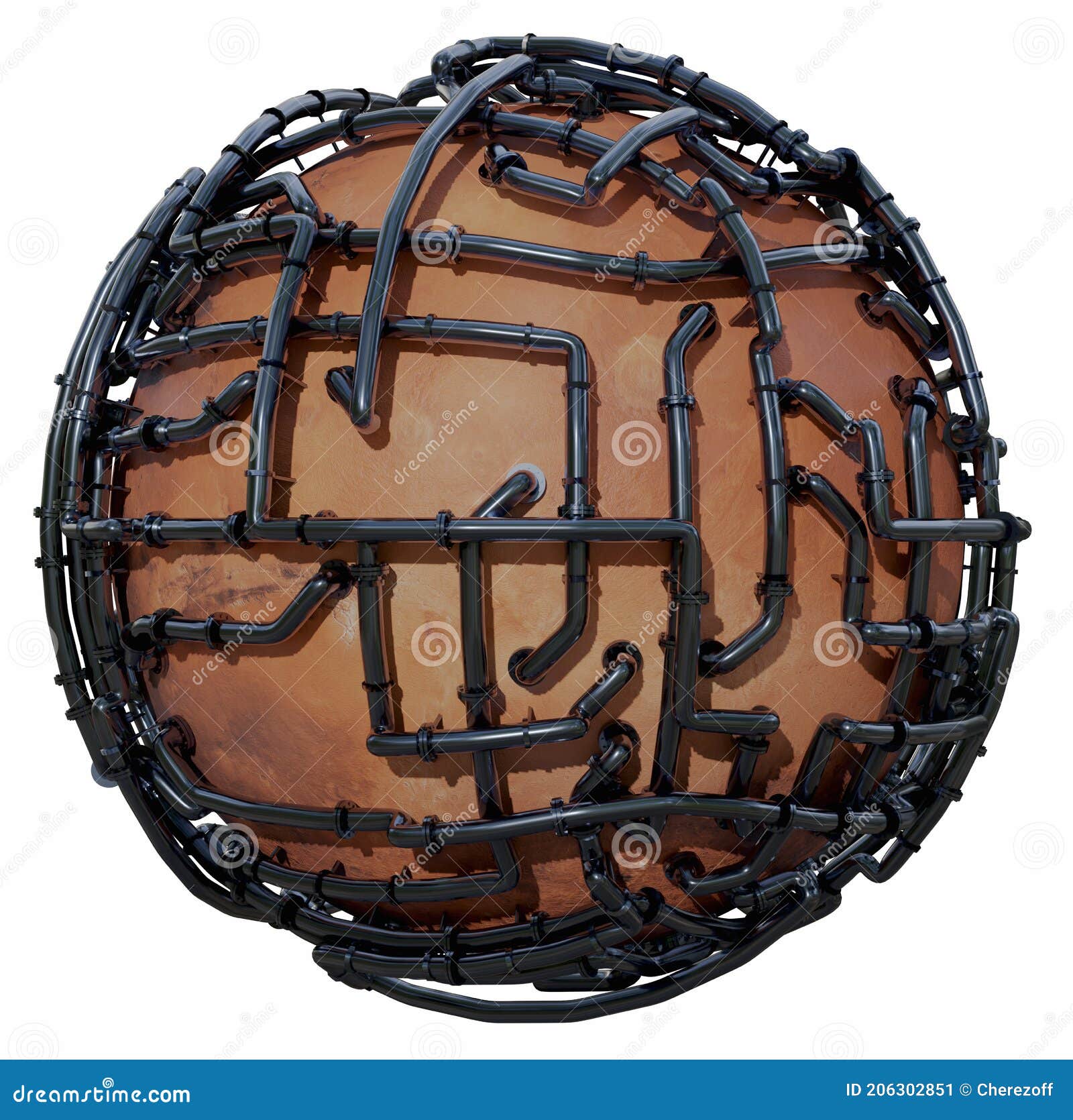 The Concept of Mining on Mars. There are Many Pipes Around the Globe ...