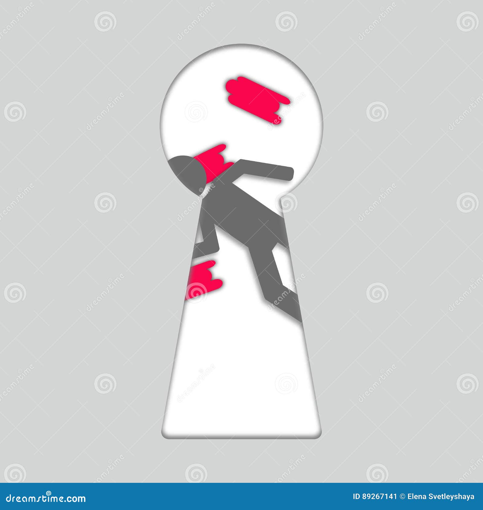 Concept Misdaad Sleutelgat, En Dode Persoon Vector Illustratie ...