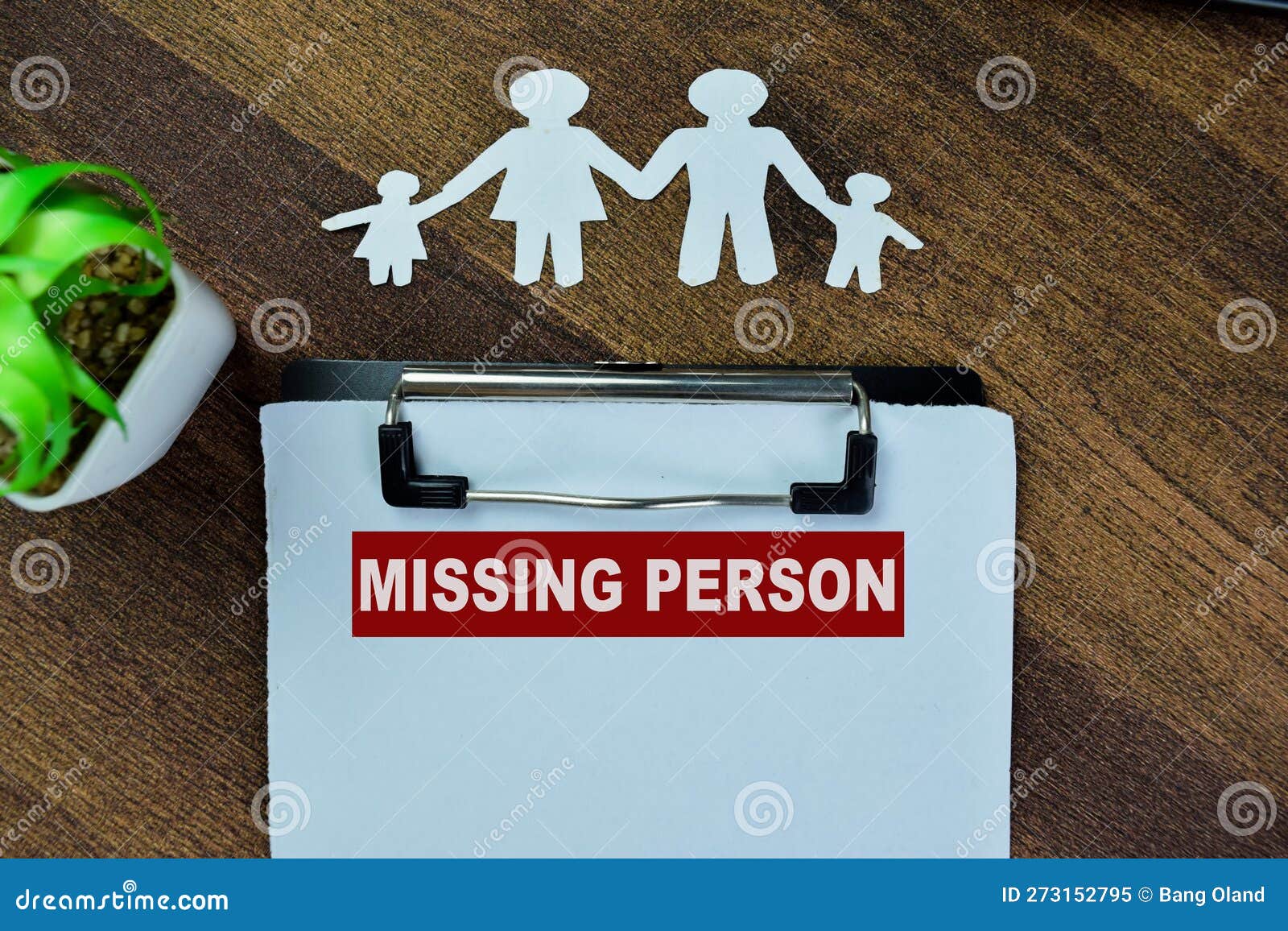Concept of Missing Person Write on Paperwork on a Book Isolated on ...