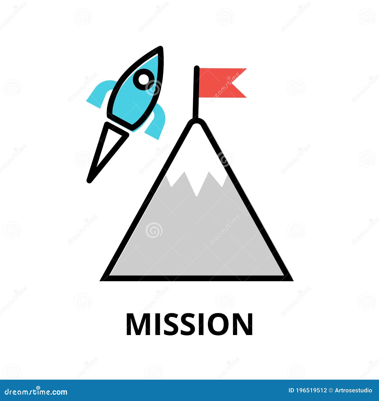 Mission Icon In Different Style Vector Illustration. Two Colored And ...