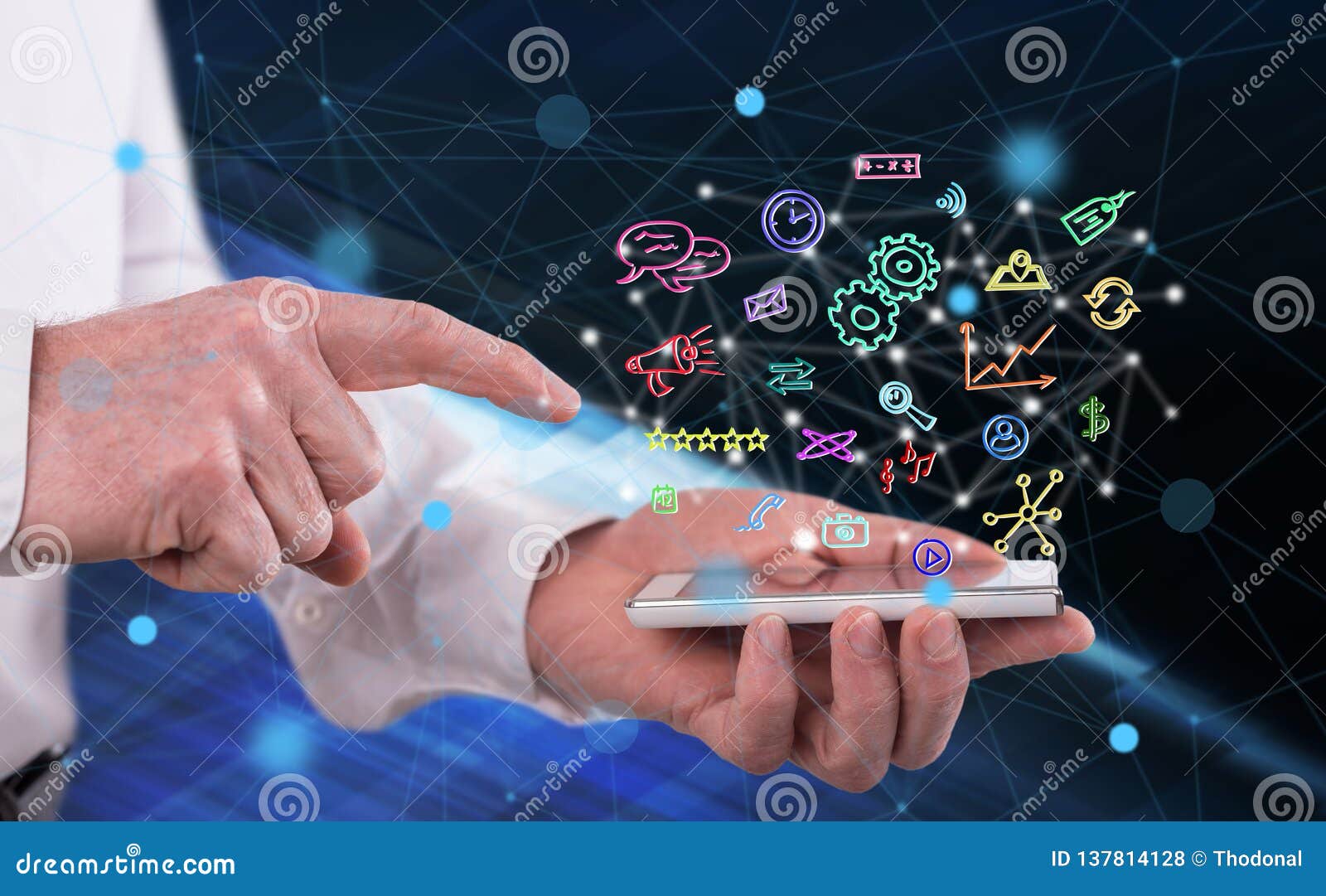 Concept of mobile apps stock photo. Image of apps, concept - 137814128