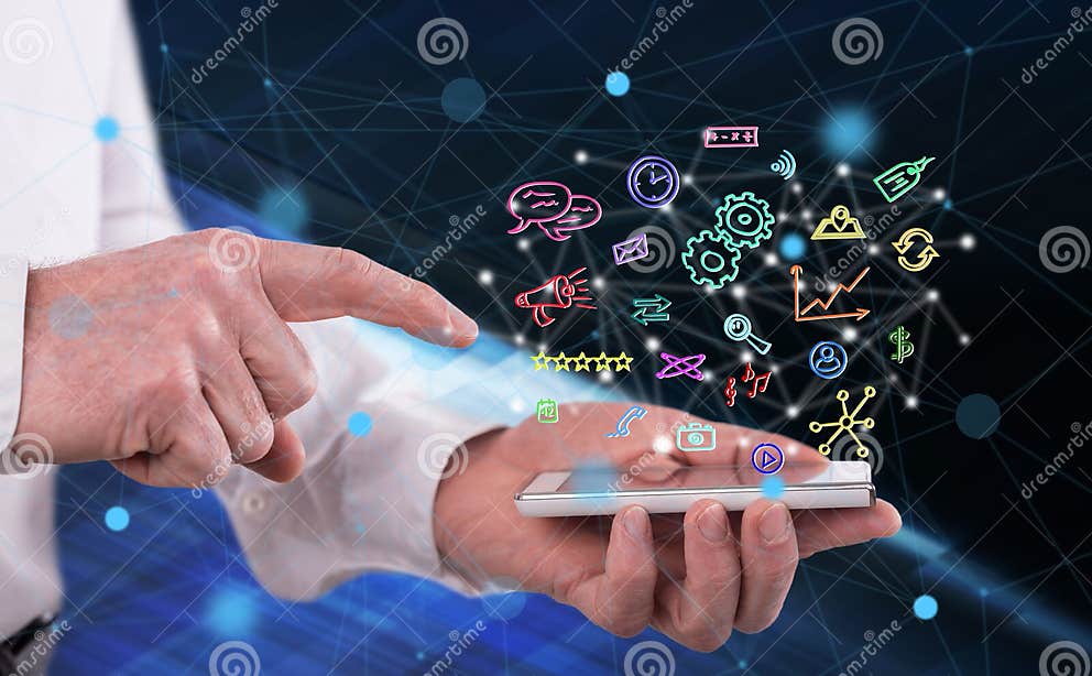 Concept of mobile apps stock photo. Image of apps, concept - 137814128