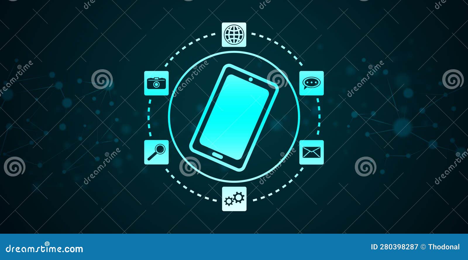 Concept of mobile apps stock illustration. Illustration of digital ...
