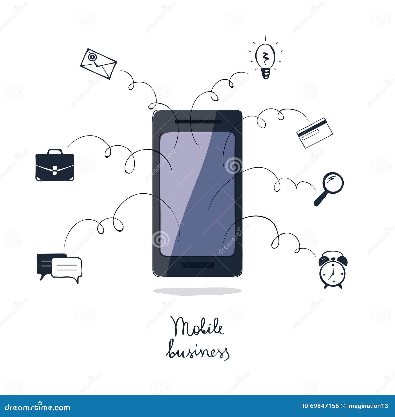 Concept - mobile business stock vector. Illustration of global - 69847156