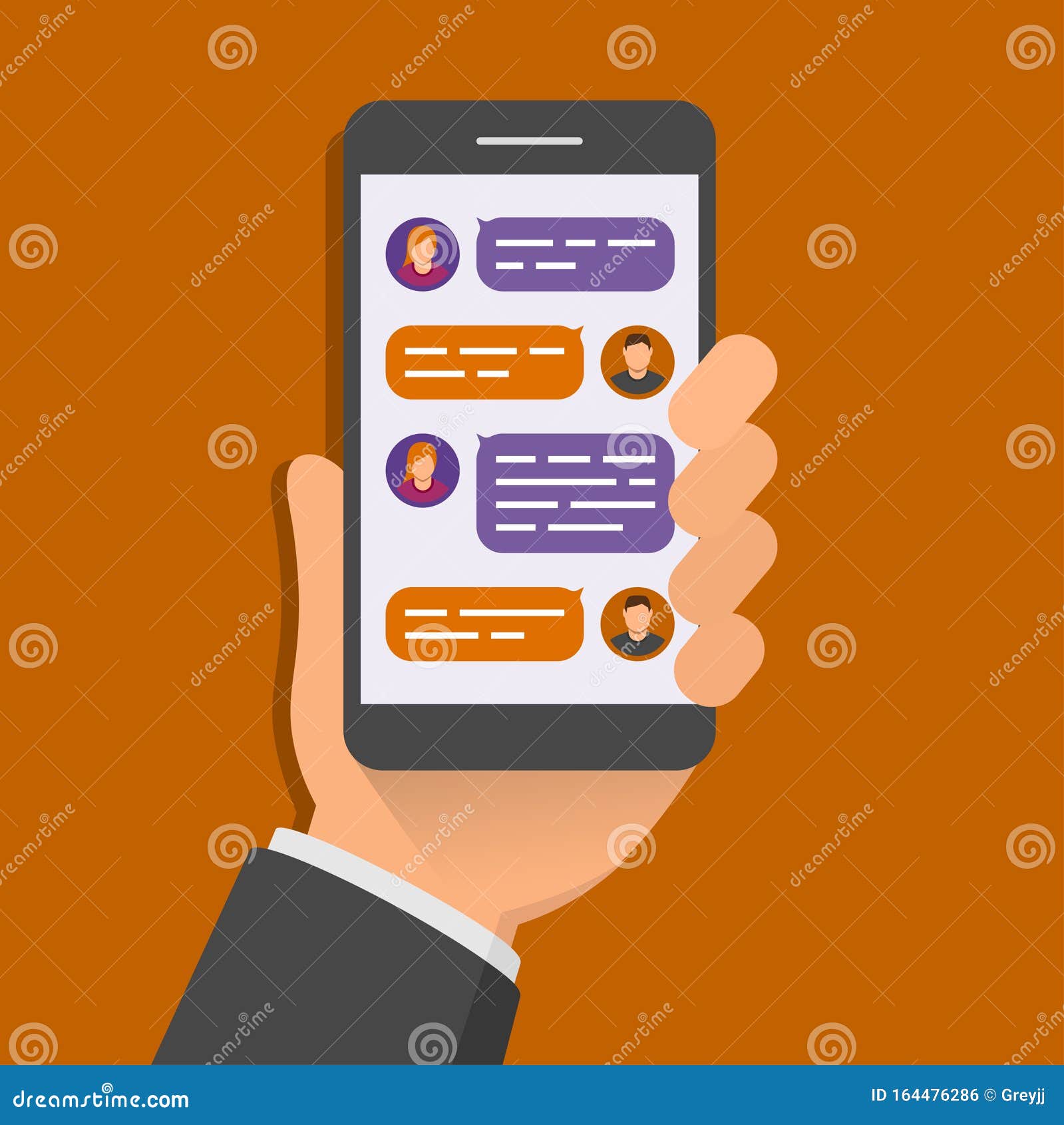 Messenger Application Web Page Design Template, Modern User Interface ...