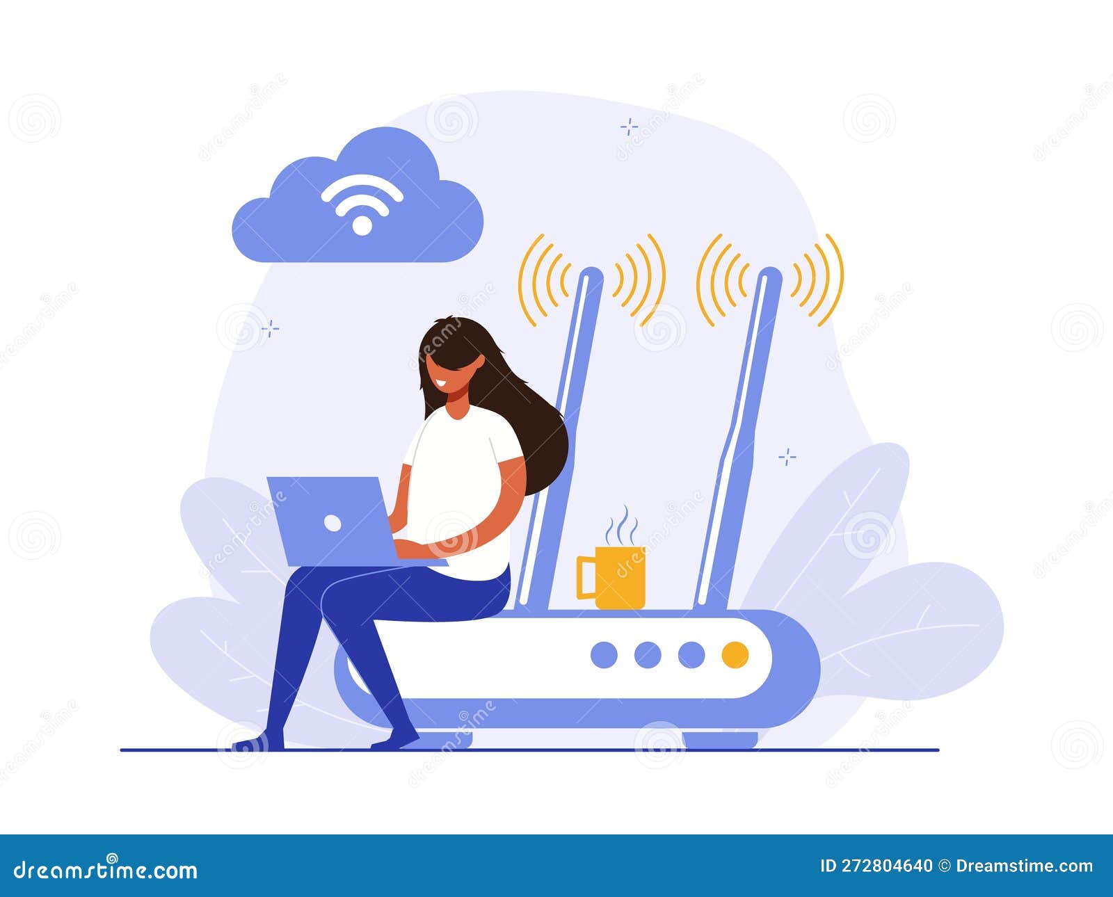 Concept of Mobile Network, Wireless Internet Connection Technology ...