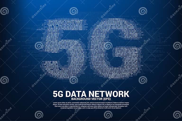 5G Mobile Networking with One and Zero Binary Code Digit Matrix Style. Stock Vector ...